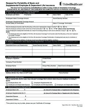 Fillable Online www.enloe.orgappfilesPortability Benefit Request Form - Enloe Fax Email Print ...