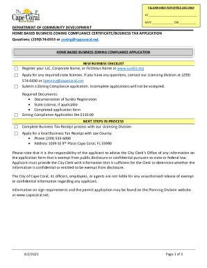 Fillable Online DEPARTMENT OF COMMUNITY DEVELOPMENT ZONING COMPLIANCE ...