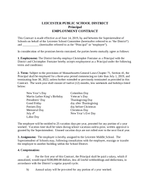 Principal Employment Agreement - Model for New Principal (A5807514-2 ...