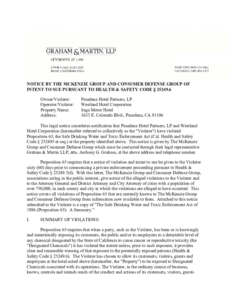 Fillable Online oag ca Proposition 65 in Plain Language ...