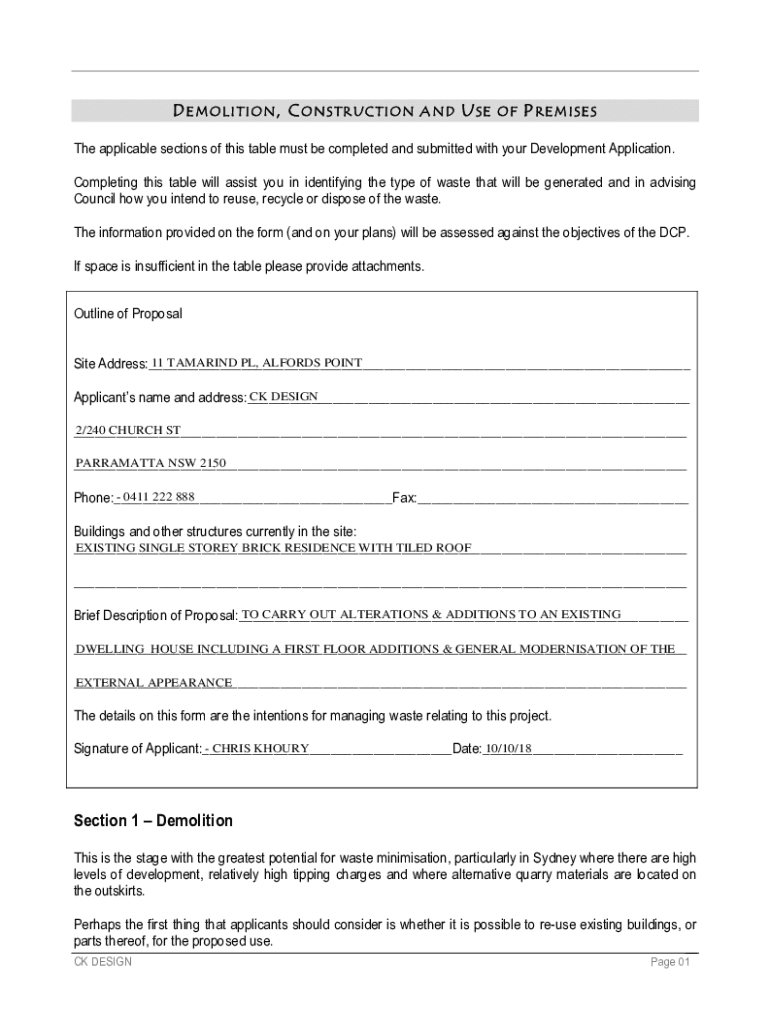 Fillable Online propertydevelopment.ssc.nsw.gov.au...Building Code of ...