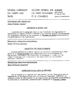 Fillable Online docs.wto.orggattdocsrGENERAL AGREEMENT ACCORD GENERAL ...