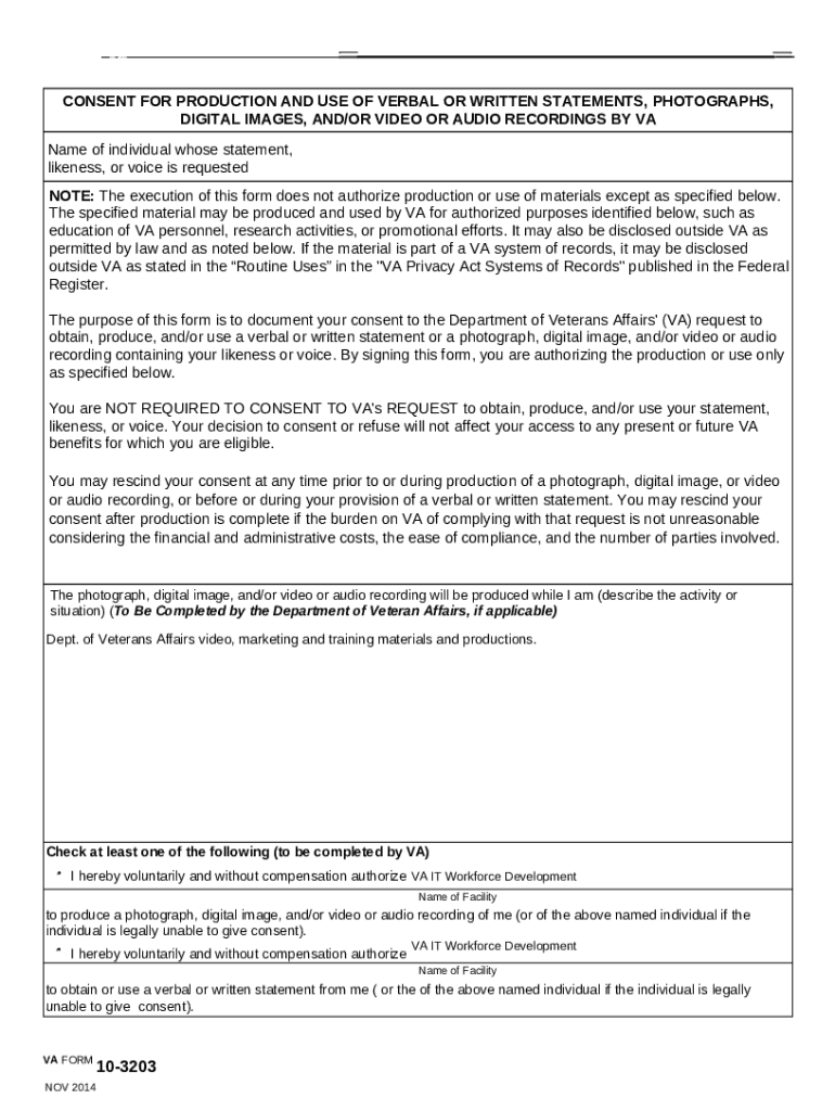 ITWD Photo Consent (Department of Veterans Affairs) Doc Template ...