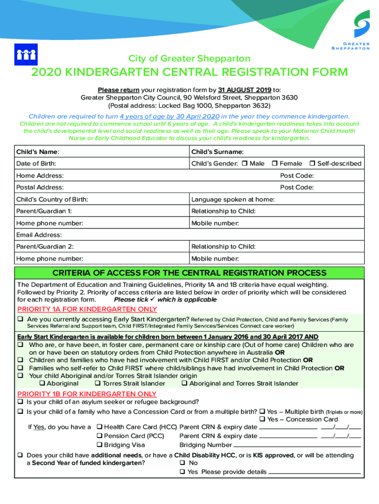 Fillable Online 98810 A4 Kindergarten Enrolment Form.indd Fax Email ...
