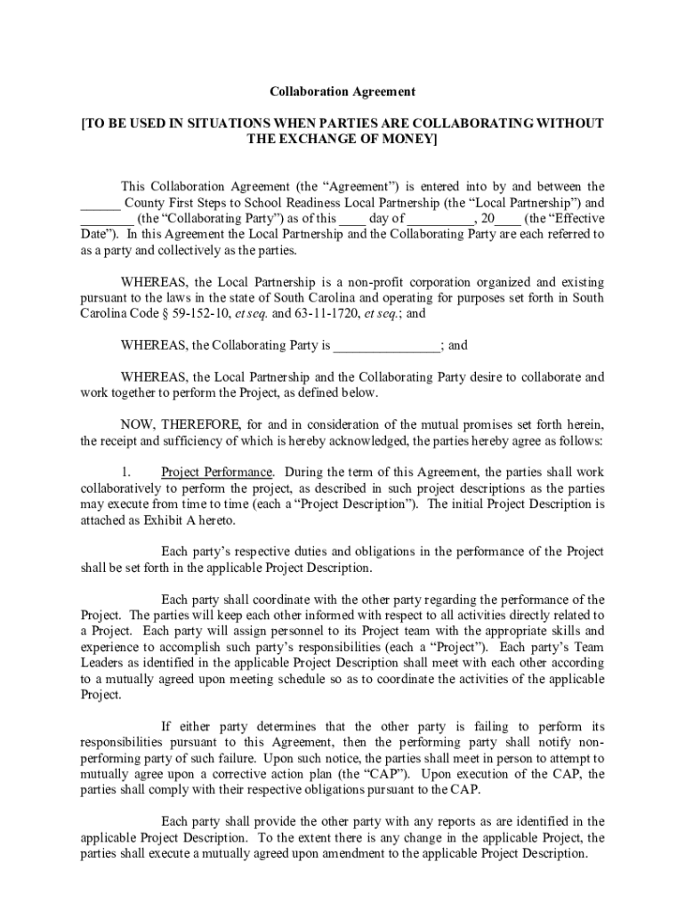 Fillable Online strebecklaw.comwhat-is-a-collaboration-agreementWhat is a collaboration ...