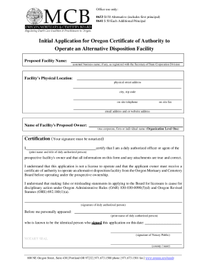 Fillable Online www.oregon.govomcbDocumentsInitial Application for ...