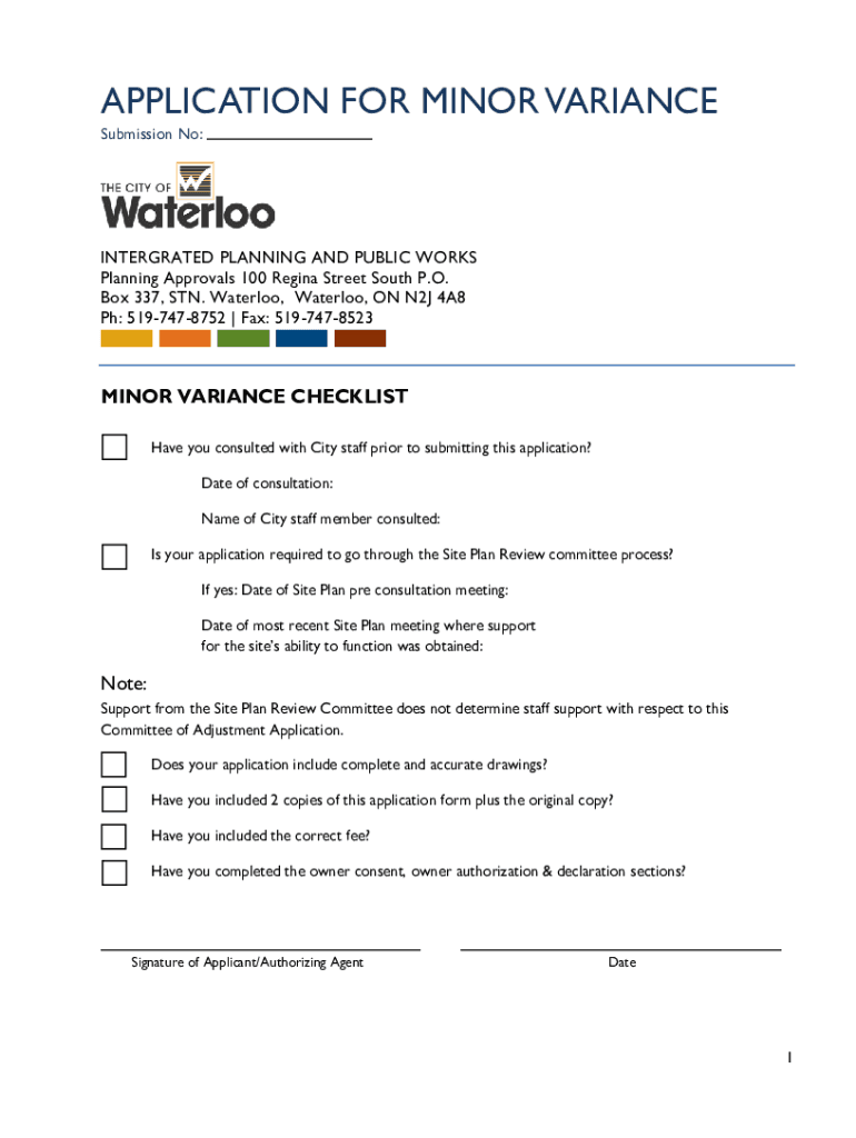 Fillable Online www.pdffiller.com80220432--Minor-variance-formFillable ...