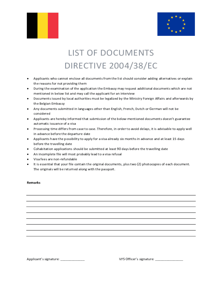 Fillable Online visa.vfsglobal.comone-pagerbelgiumList of documents ...