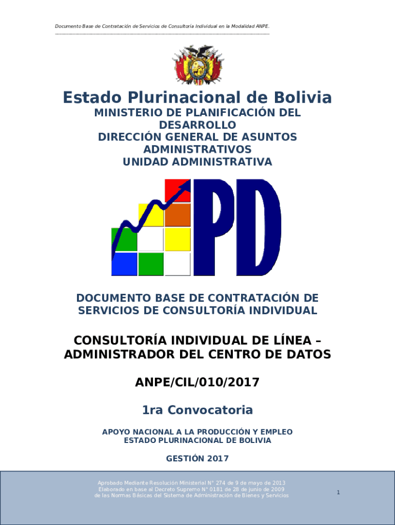 ESTADO PLURINACIONAL DE BOLIVIA MINISTERIO DE PLANIFICACIN DEL ... Doc ...