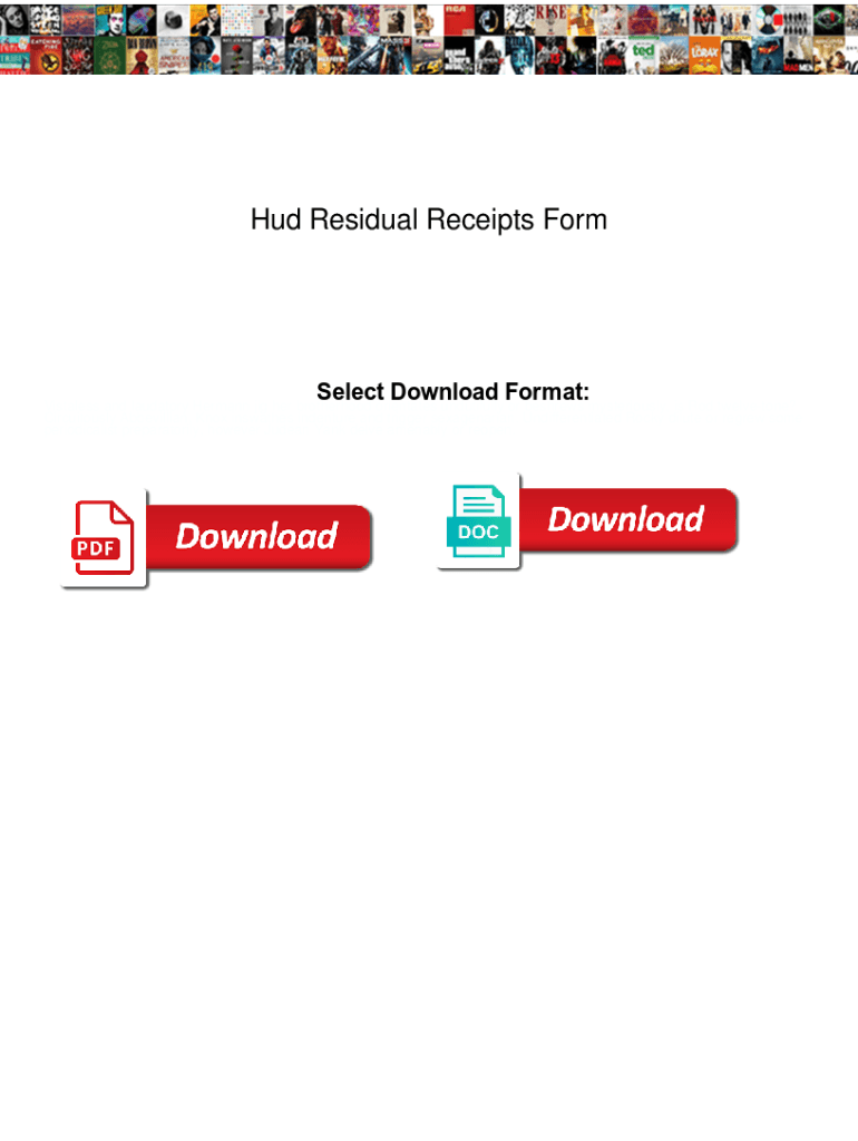 Fillable Online Hud Residual Receipts Form. Hud Residual Receipts Form ...