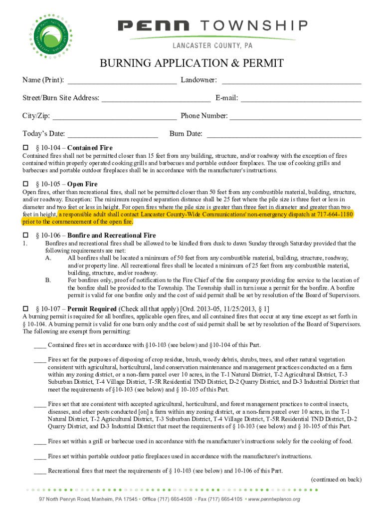 Fillable Online www.pdffiller.com438778997--Burn-Permit-new-Fillable Online Burn Permit-new Fax ...