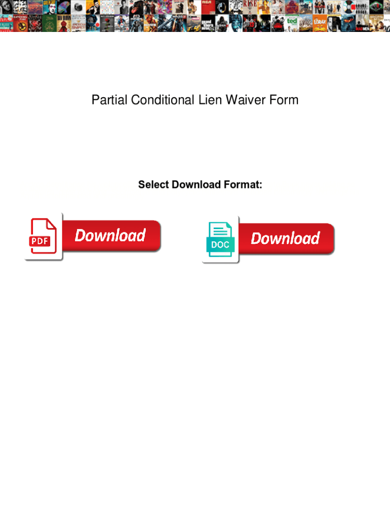 Fillable Online Partial Conditional Lien Waiver Form. Partial ...