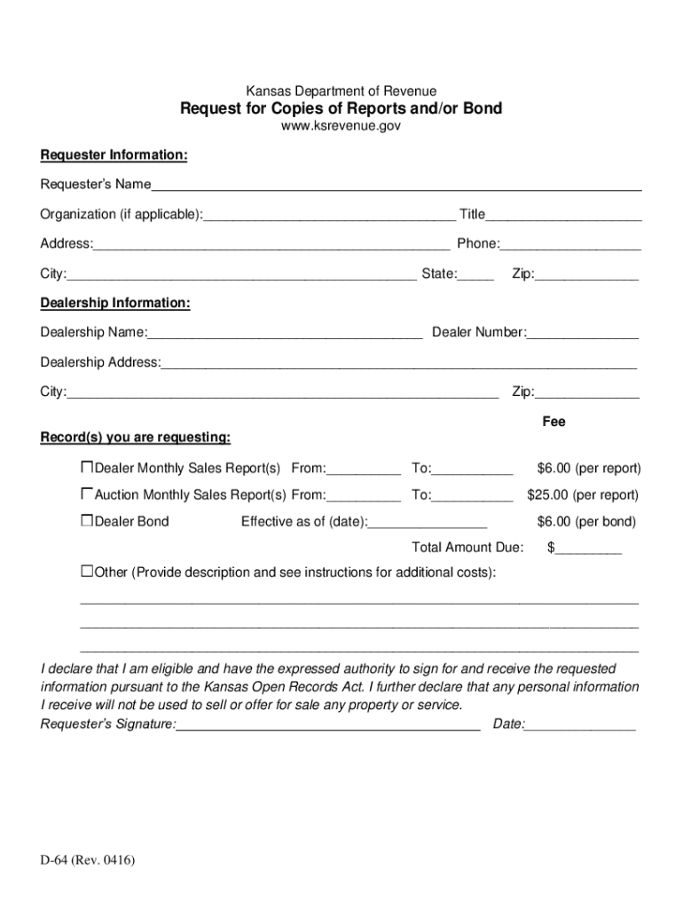 Fillable Online Request for Copies of Reports and/or Bond. Request for ...