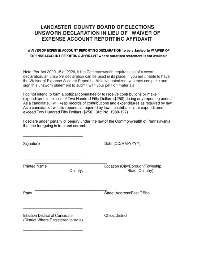 Documentcenterviewexpense Account Reporting Affidavit Unsworn