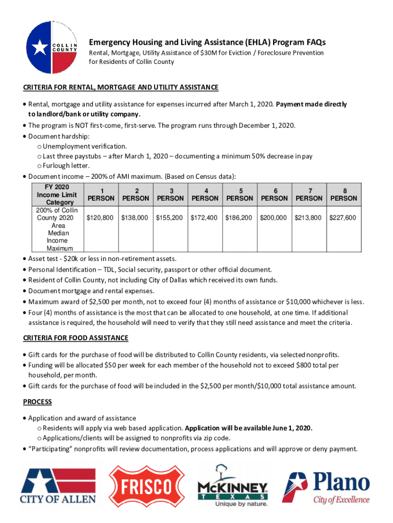 Fillable Online Emergency Housing Assistance Program - Dallas ...