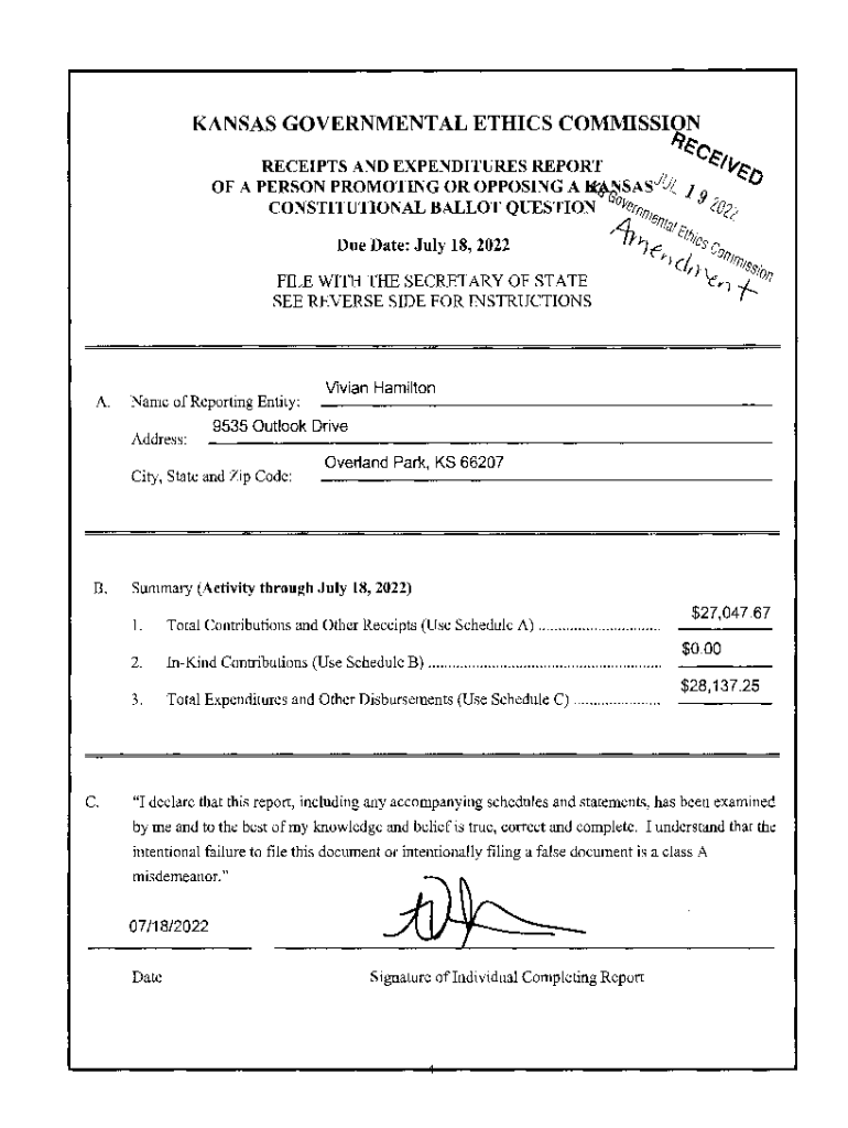 Fillable Online ethics ks KANSAS GOVERNMENTAL ETHICS COMMISSION IV Fax ...