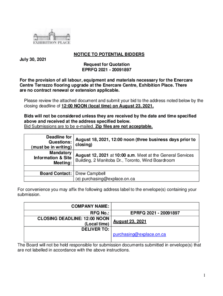 Fillable Online Request for Quotation (RFQ, RFQs) - Find RFPRequests for Quotations Summary ...