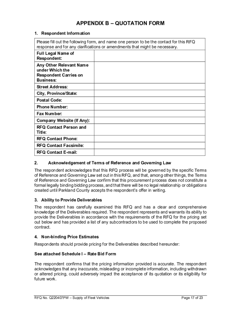 Fillable Online procurement-notices.undp.orgviewfileREQUEST FOR QUOTATION (RFQ) (GOODS ...