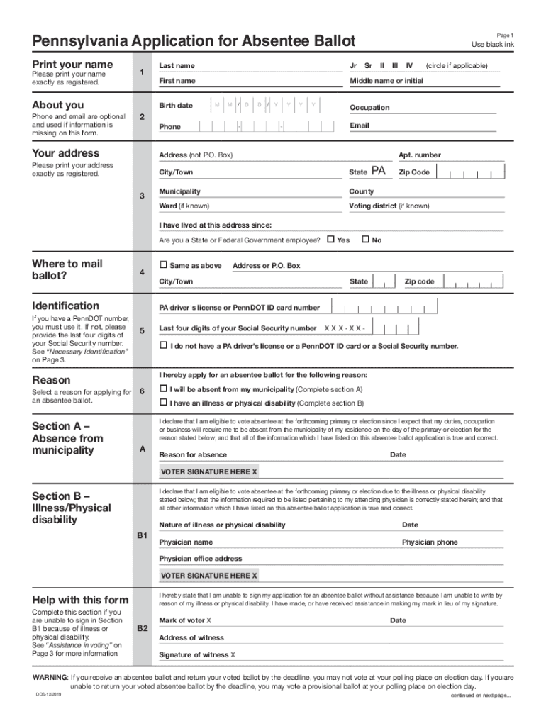 County absentee ballot application: Fill out & sign online | DocHub