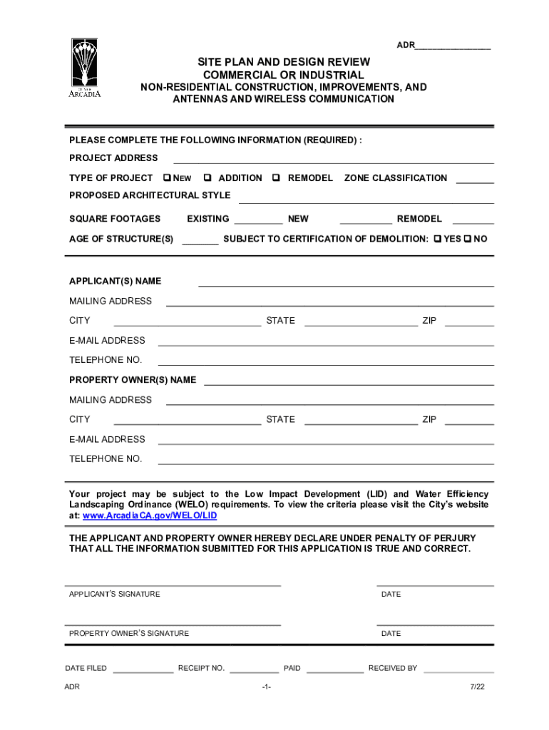Fillable Online cms9files.revize.comarcadiaShape ArcadiaADR SITE PLAN AND DESIGN REVIEW ...