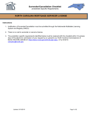 Fillable Online mortgage nationwidelicensingsystem www.nctracks.nc ...