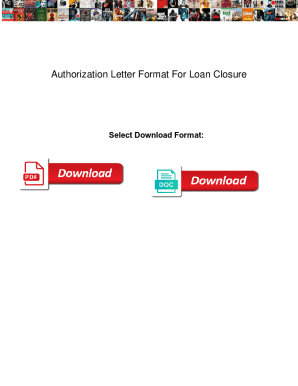 Fillable Online Authorization Letter Format For Loan Closure ...
