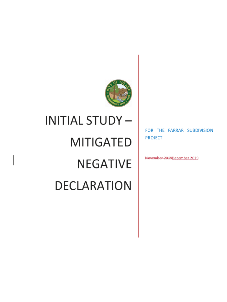 Fillable Online files.ceqanet.opr.ca.gov252595-4attachmentINITIAL STUDY AND MITIGATED NEGATIVE ...