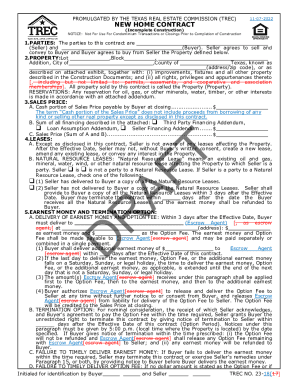 Fillable Online www.trec.texas.govarticleupdated-contractUpdated ...