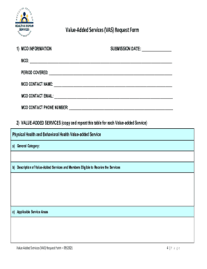 Fillable Online eohhs ri Value-Added Services (VAS) Request Form ...