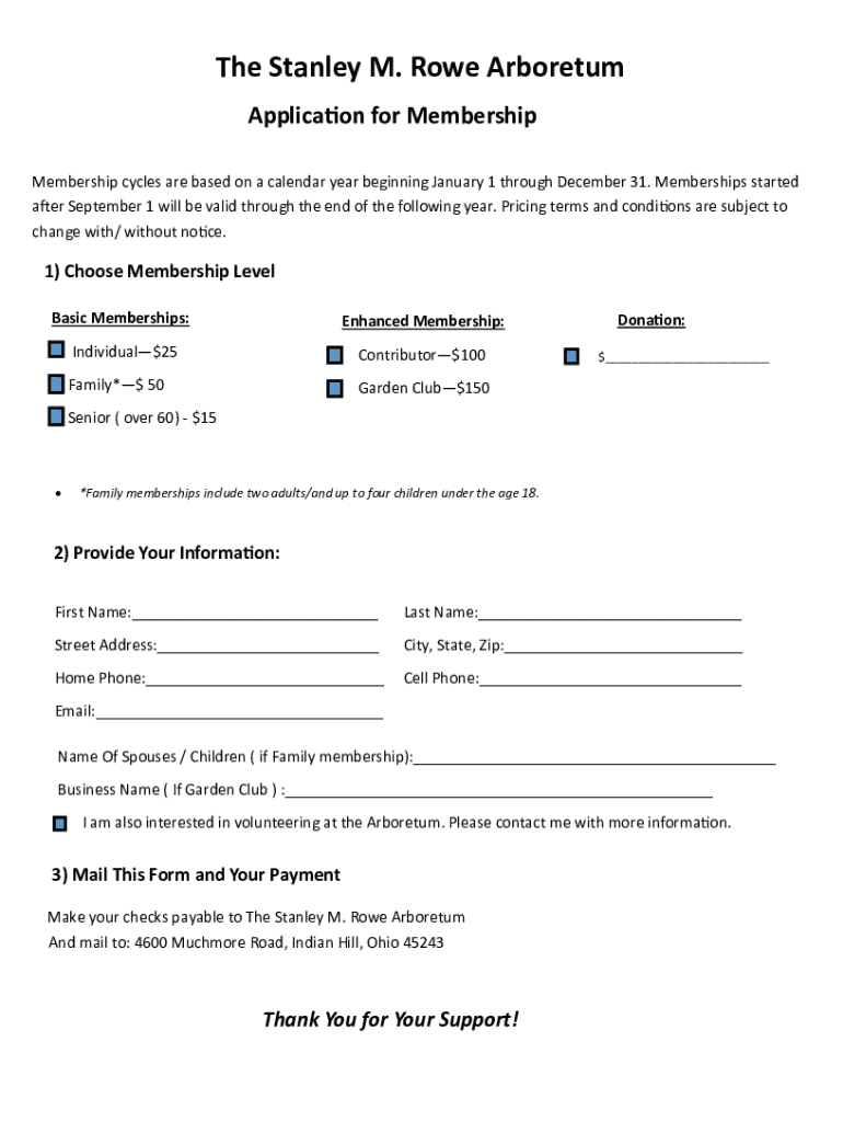 Fillable Online www.facebook.comThe-Stanley-M-Rowe-ArboretumThe Stanley ...