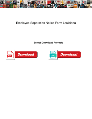 Fillable Online Employee Separation Notice Form Louisiana. Employee ...
