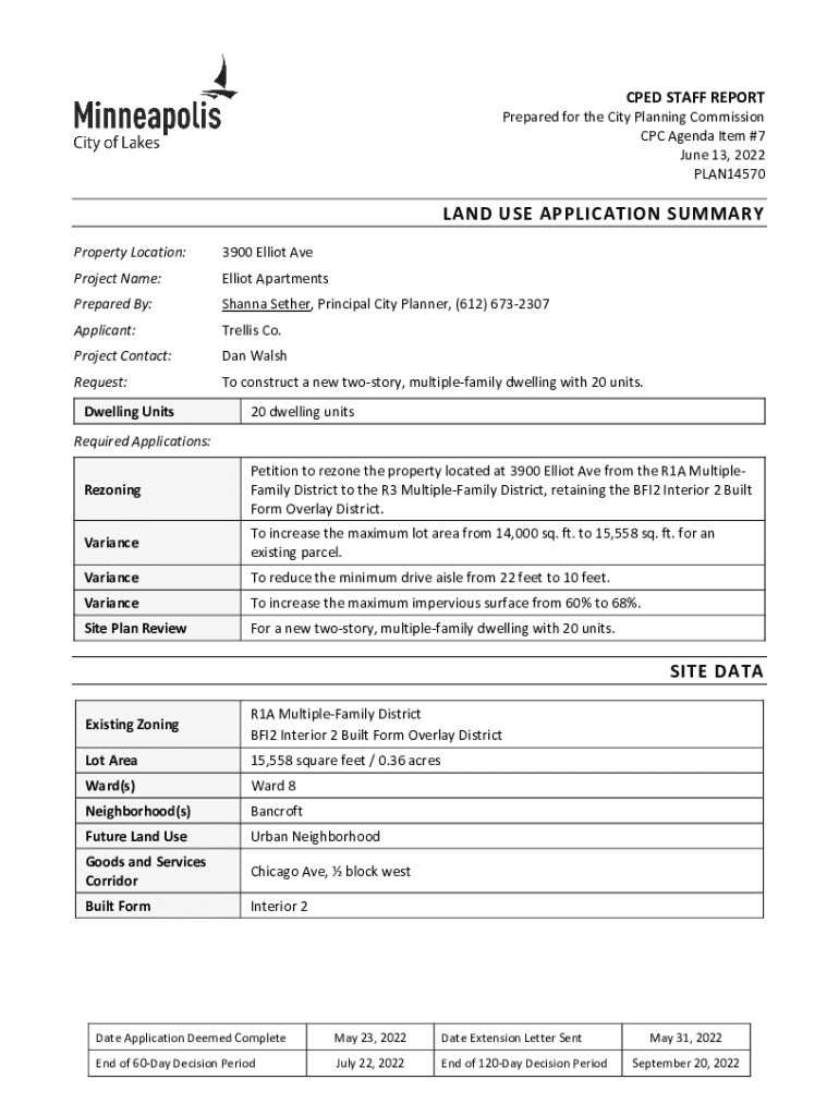 Fillable Online LAND USE APPLICATION SUMMARY - lims.minneapolismn.gov ...