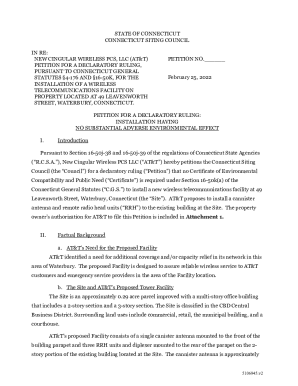 Fillable Online portal.ct.gov-mediaSTATE OF CONNECTICUT CONNECTICUT SITING COUNCIL NEW CINGULAR ...