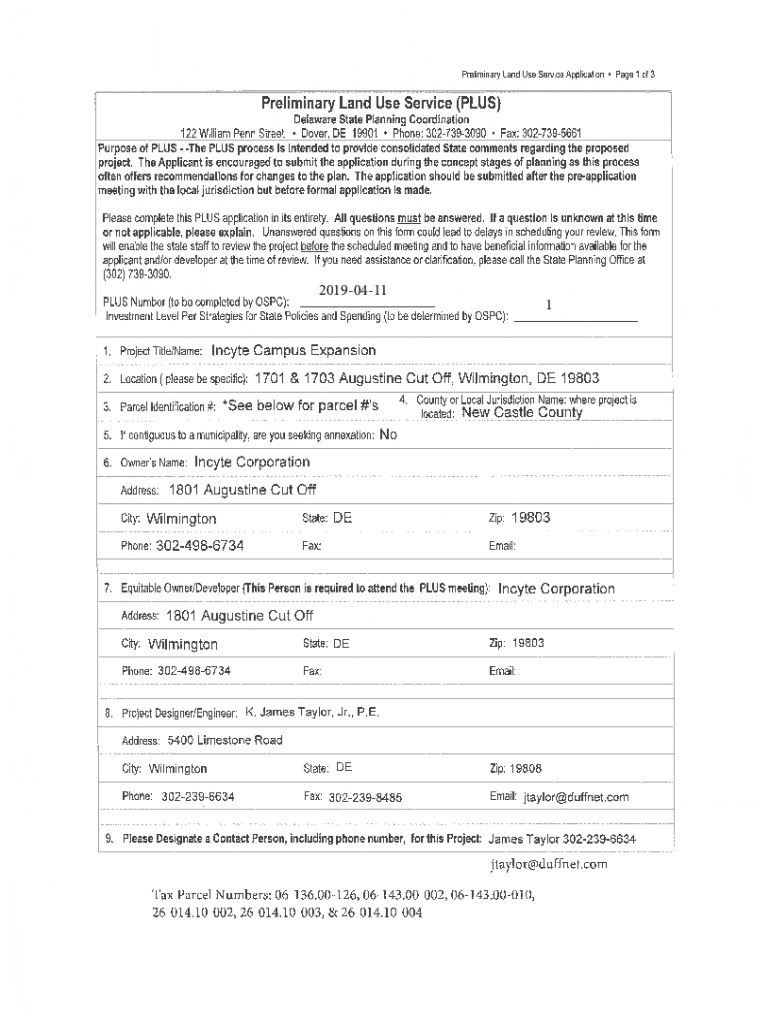 Fillable Online stateplanning delaware Office of State Planning ...