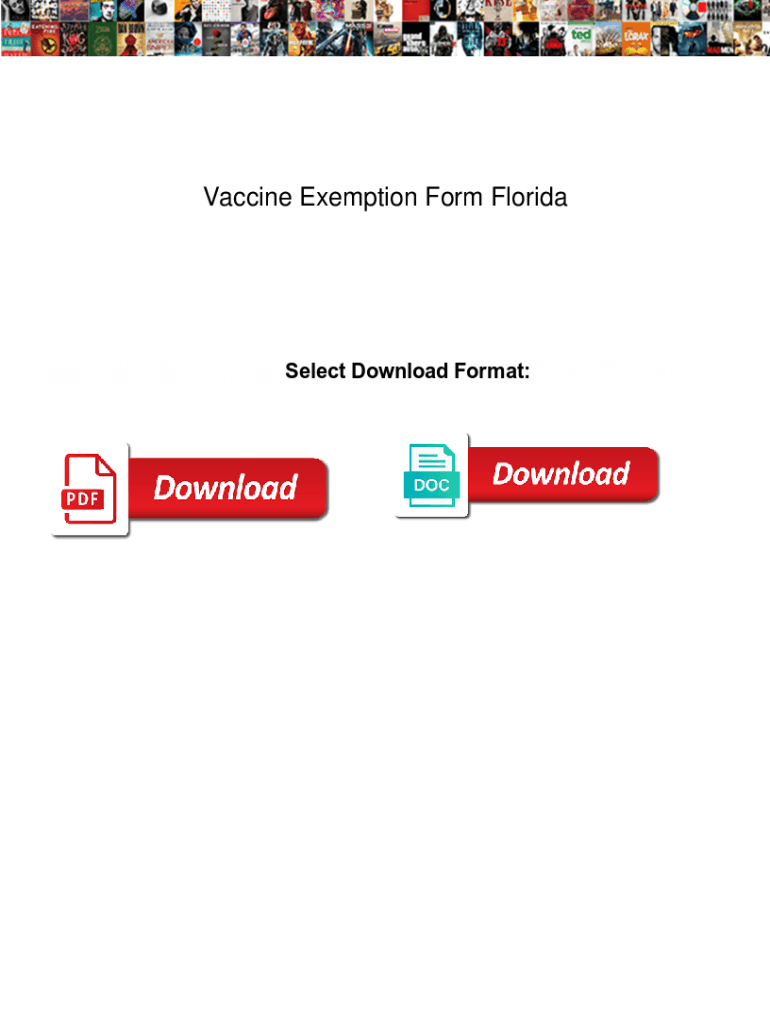 Fillable Online Vaccine Exemption Form Florida. Vaccine Exemption Form ...