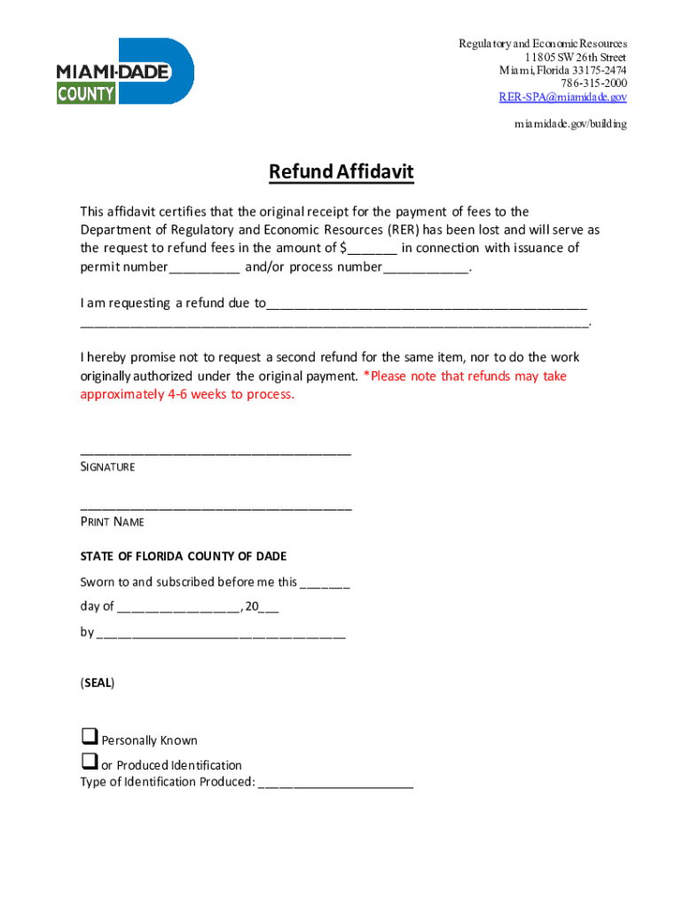 Fillable Online refund-affidavit.pdf Fax Email Print - pdfFiller