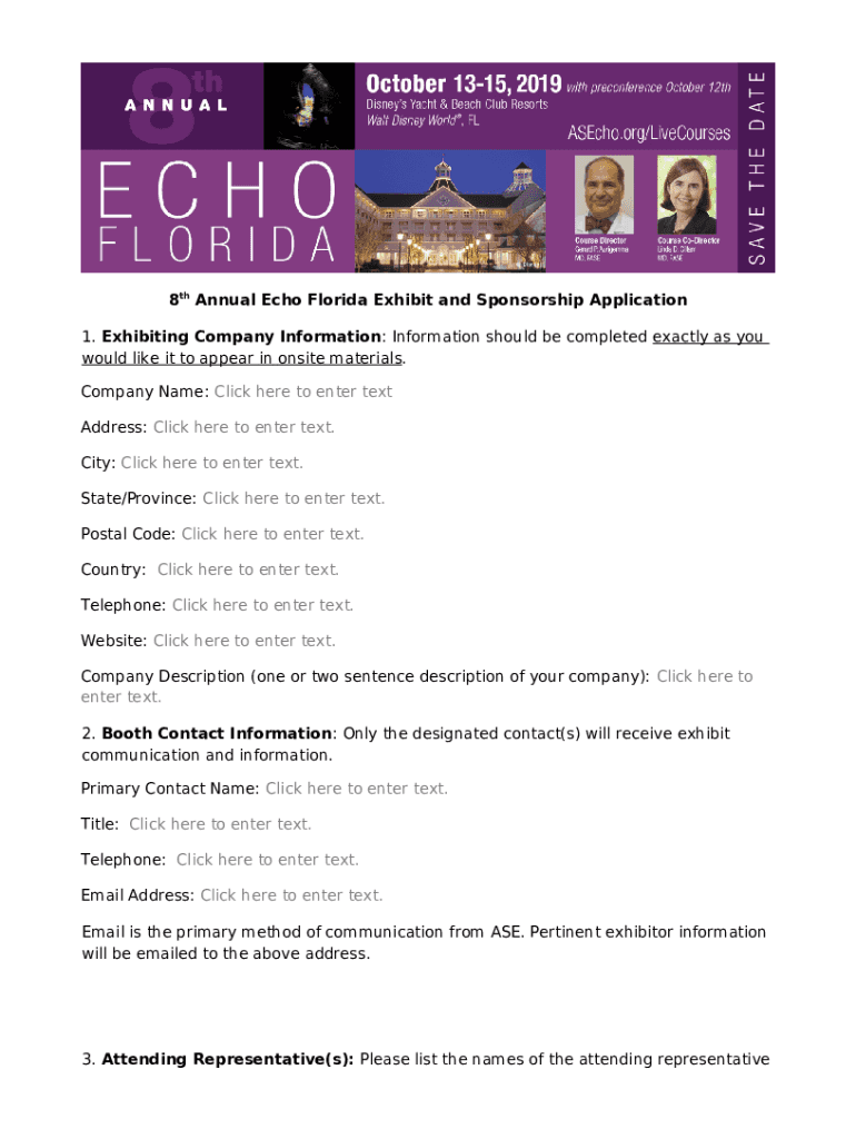 www.pdffiller.com423914857--26th-Annual-Echo26th Annual Echo Florida Exhibit and Sponsorship ...