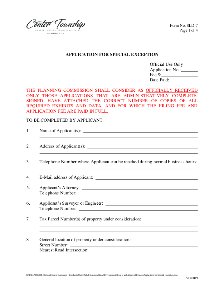 Fillable Online www.portsmouthva.govSpecial-Exception-FormSpecial Exception Application Form Fax ...