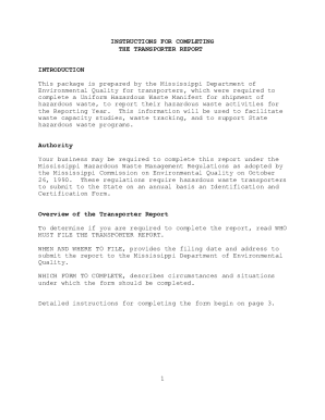 Fillable Online Uniform Hazardous Waste Manifest: Instructions, Sample ...