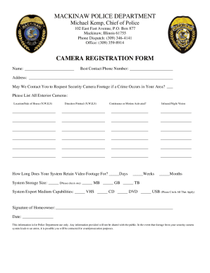 Fillable Online PDF Camera Registration Form - Village of Mackinaw ...