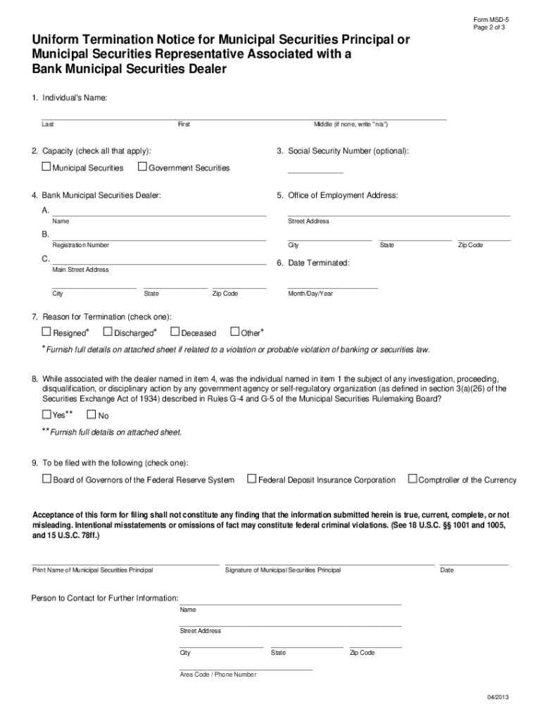 Fillable Online Form MSD-5 Fax Email Print - pdfFiller