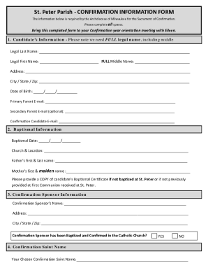 Fillable Online stpeterformation.weebly.comconfirmationConfirmation ...
