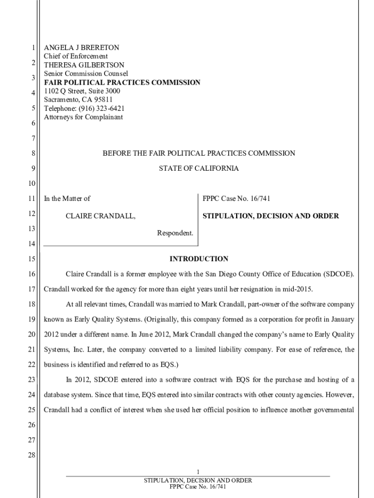 Fillable Online Claire Crandall, Stipulation Fax Email Print - pdfFiller