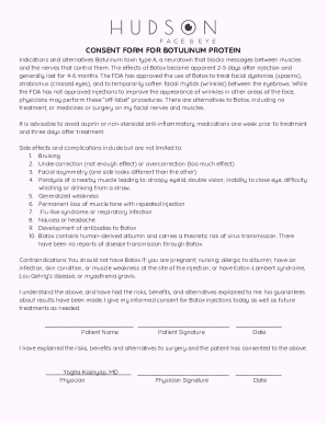 Fillable Online INFORMED CONSENT FOR BOTULINUM TOXIN TREATMENTFree ...