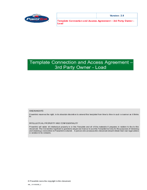 Fillable Online Template Connection and Access Agreement - 3rd Party ...
