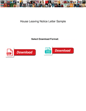 Fillable Online House Leaving Notice Letter Sample. House Leaving ...