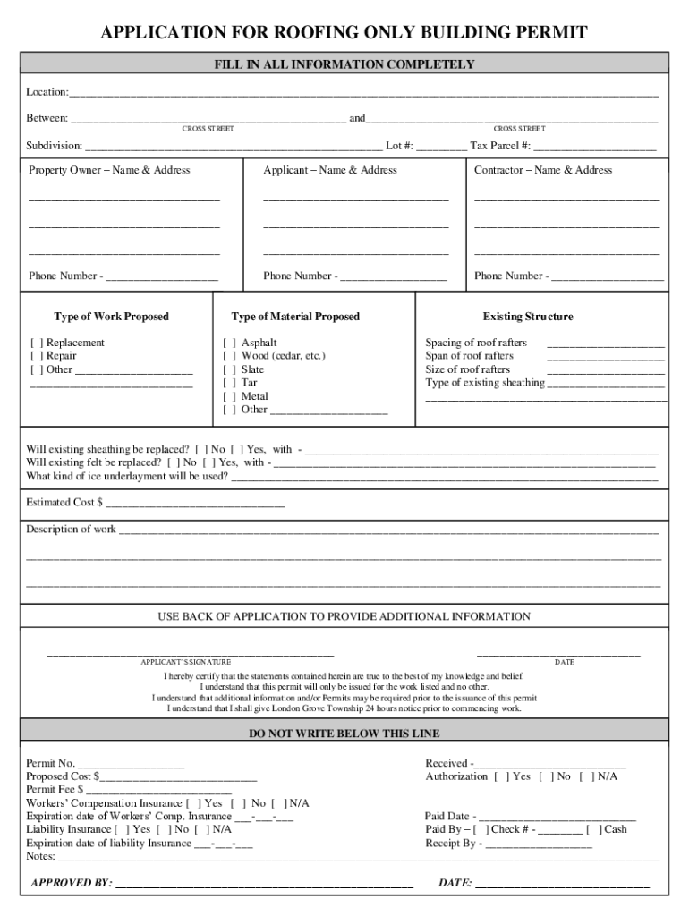 Fillable Online fill.ioRoofing-Permit-Application-CITY-OF-AUBREYFill ...