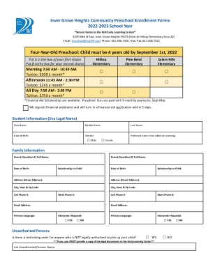 Fillable Online Packet 4's Enrollment Form 2022-2023 Fax Email Print ...