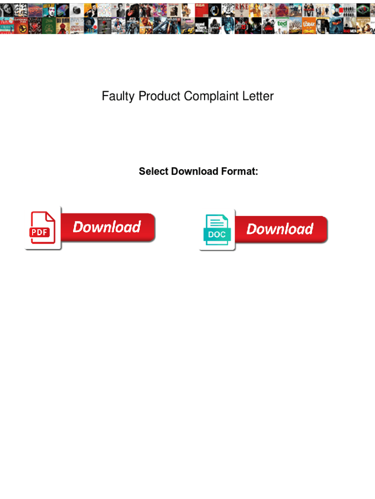 Fillable Online Faulty Product Complaint Letter. Faulty Product ...
