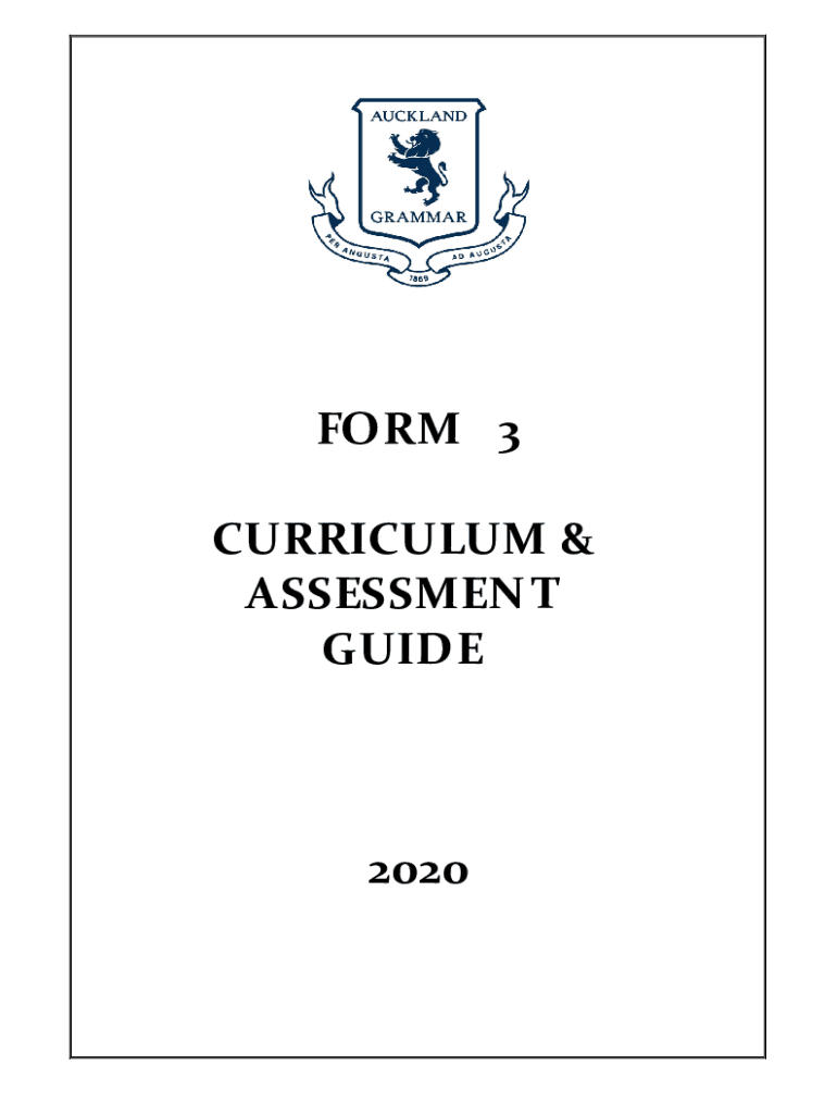 Fillable Online FORM 3 CURRICULUM & ASSESSMENT GUIDE - community.ags ...